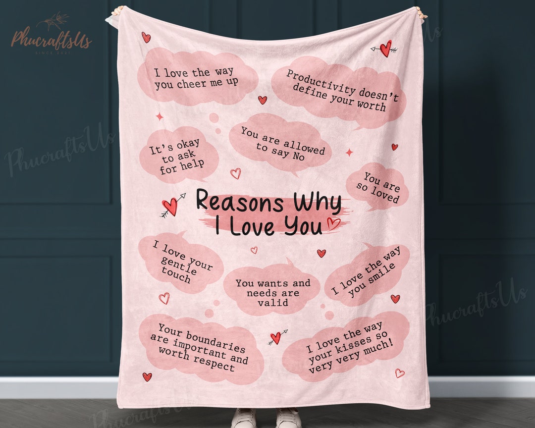 Personalized Reasons Why I Love You Blanket Custom Love Note Gift for ...