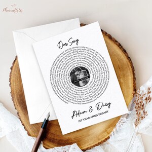 Song Lyric Card Perfect for Wedding, Wedding Card, Anniversary Card ...