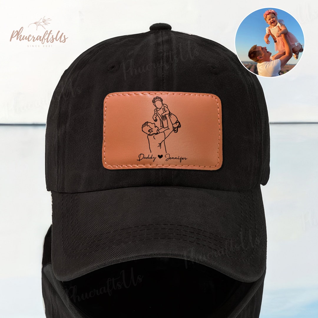 Personalized Dad Patch Hat, Leather Patch Hat, Dad Hat, Dad Cap, Custom ...
