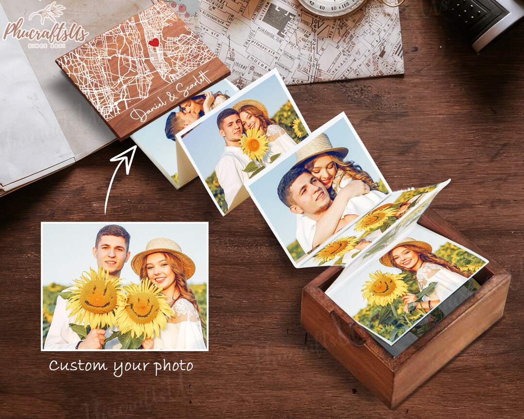 Custom Map Pull Out Photo Album Gift for Couple Memory Collection Gift ...