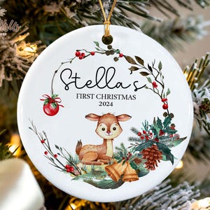 Baby's First Christmas Ornaments, Personalized Baby Christmas Deer ...