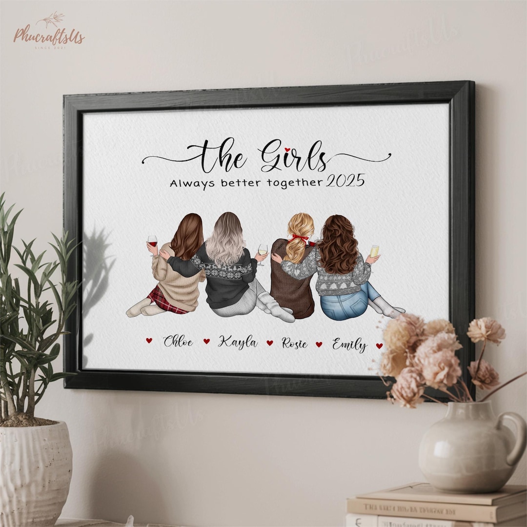 Personalized Best Friend Wall Art, Custom Best Friend Gift, Custom ...