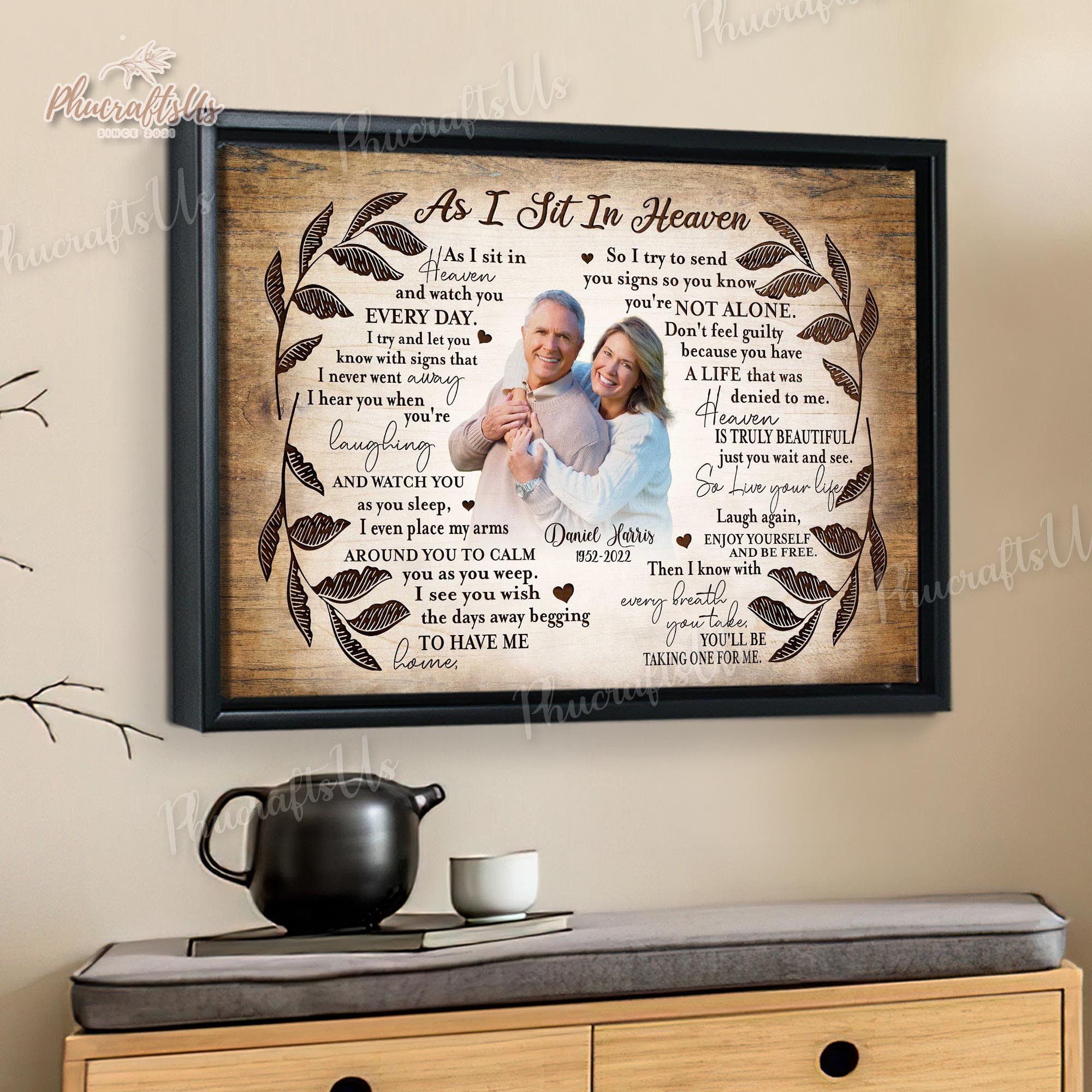 As I Sit in Heaven Custom Canvas Memorial Photo Gifts Wall - Etsy