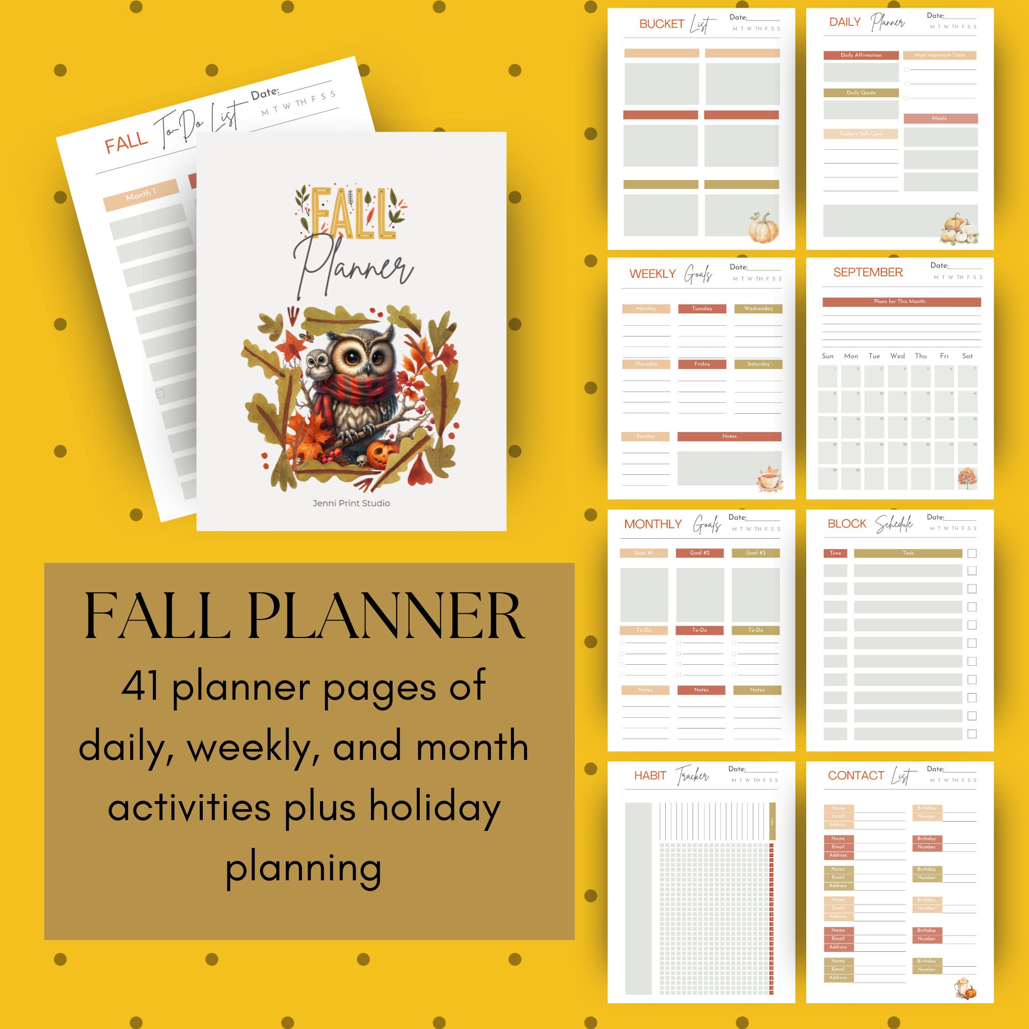 Printable Fall Planner Bundle: Journal & Workbook (PDF) - Etsy