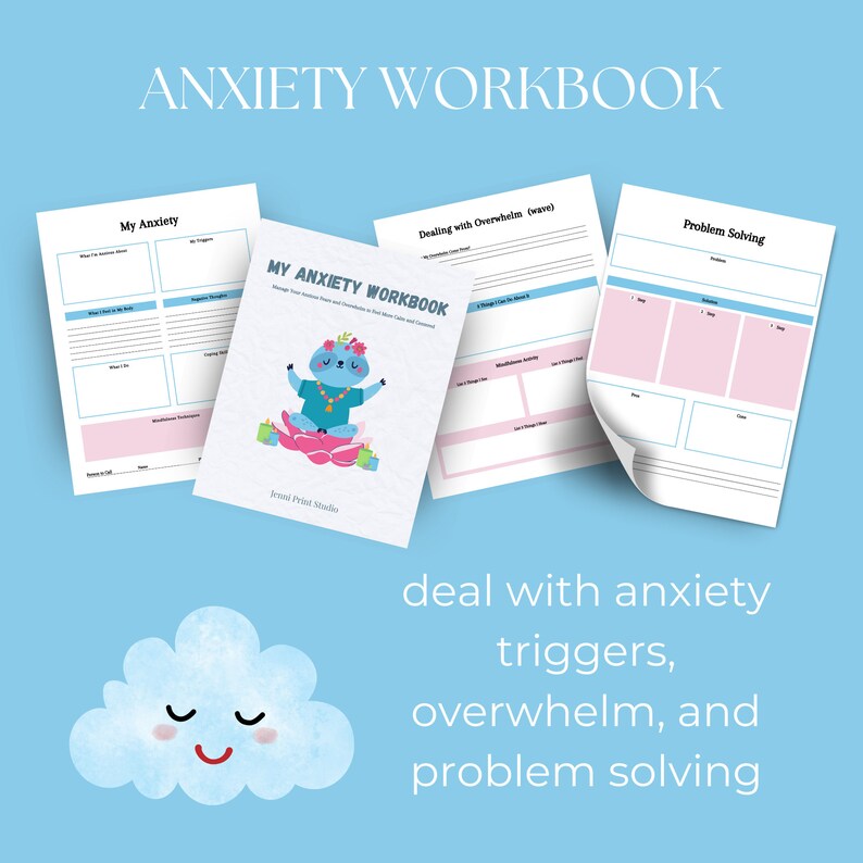Printable Anxiety Workbook Planner, Identify Triggers, Mental Health ...