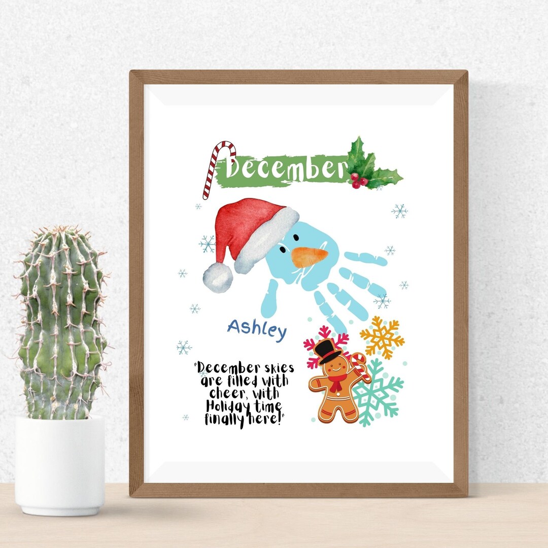 Kids Handprint Memory Book Wall Art Keepsake Acitvity 12 Months New Mom ...