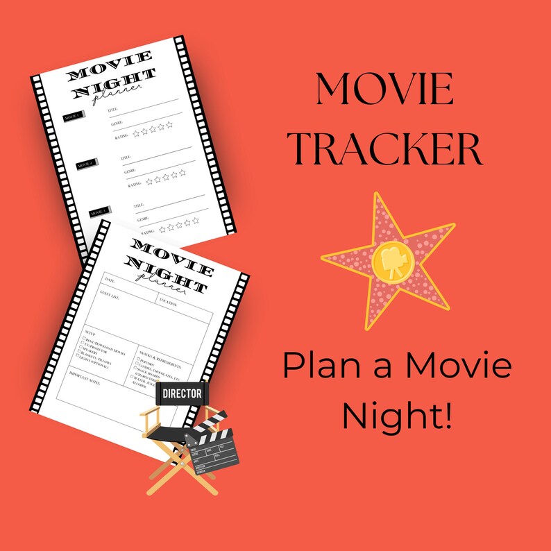Movie Tracker Cinema Log Printable, Movie Lover Review Journal ...