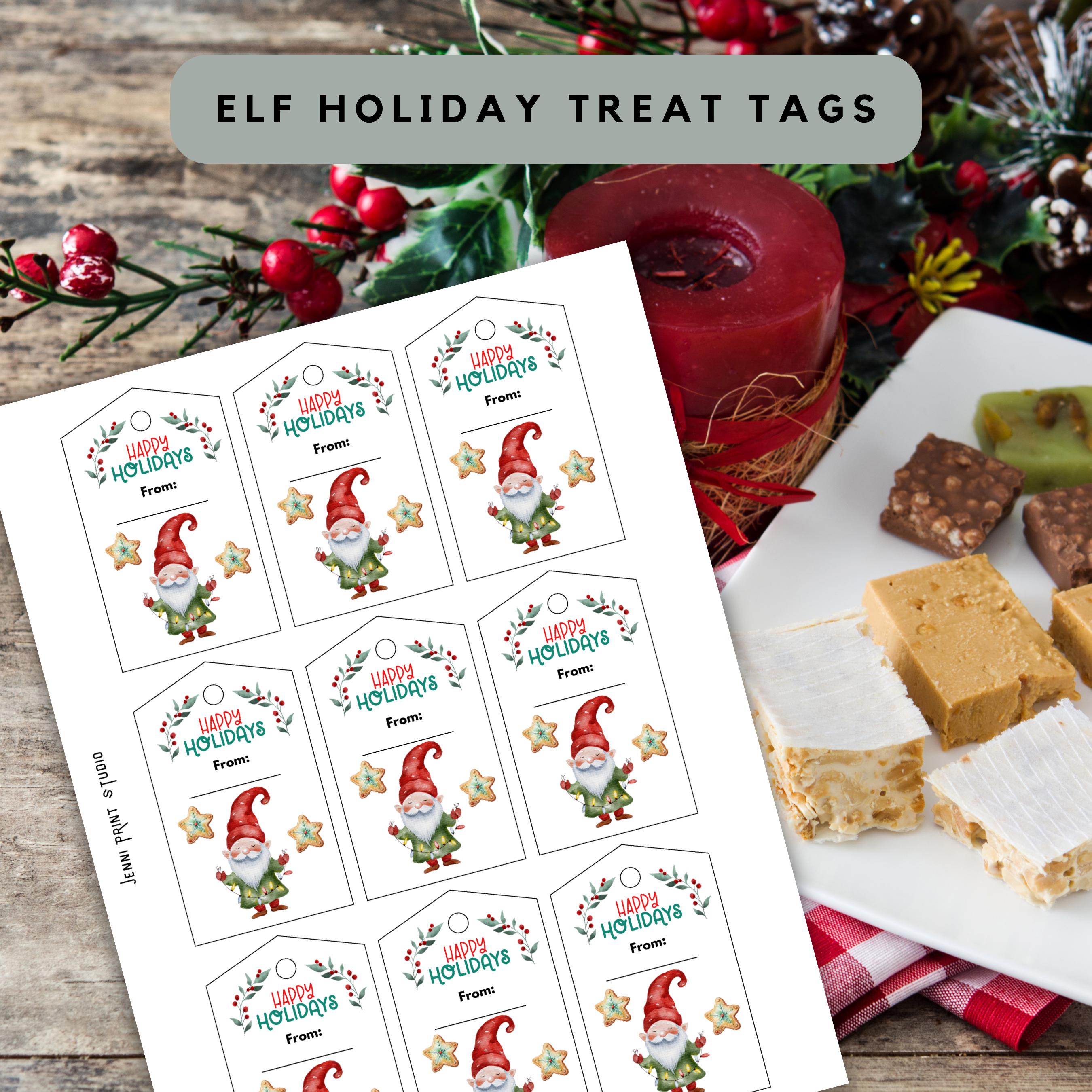 Holiday Treat Tags, Printable Gift Tags, Christmas Tag, Holiday Party ...
