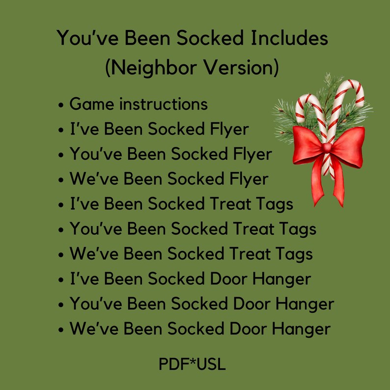 You've Been Socked Secret Holiday Treat Exchange Game for Neighbors ...