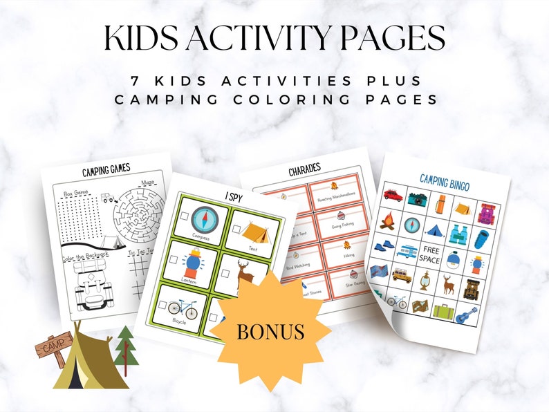 Printable Family Camping Planner: Kids Activities, Games, Packing List ...