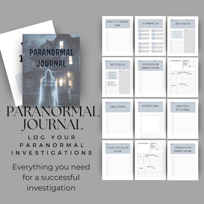 Paranormal Investigation Journal, Ghost Hunting Log, Experiment Tracker ...