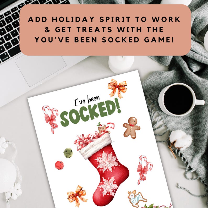 You've Been Socked Coworker Holiday Treat Exchange Game for Secret ...