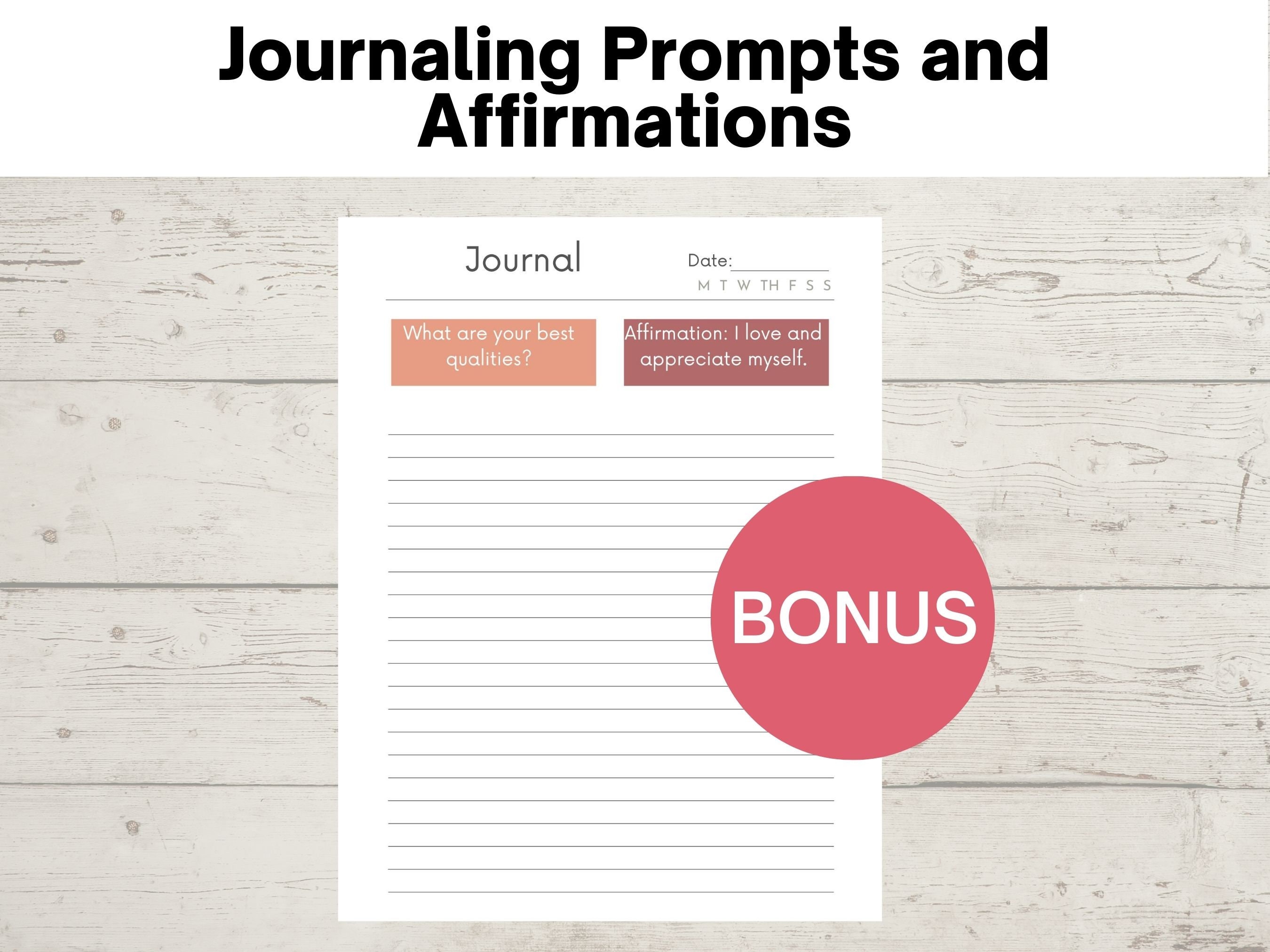 Daily Printable Journal and Workbook With Prompts and Affirmations - Etsy