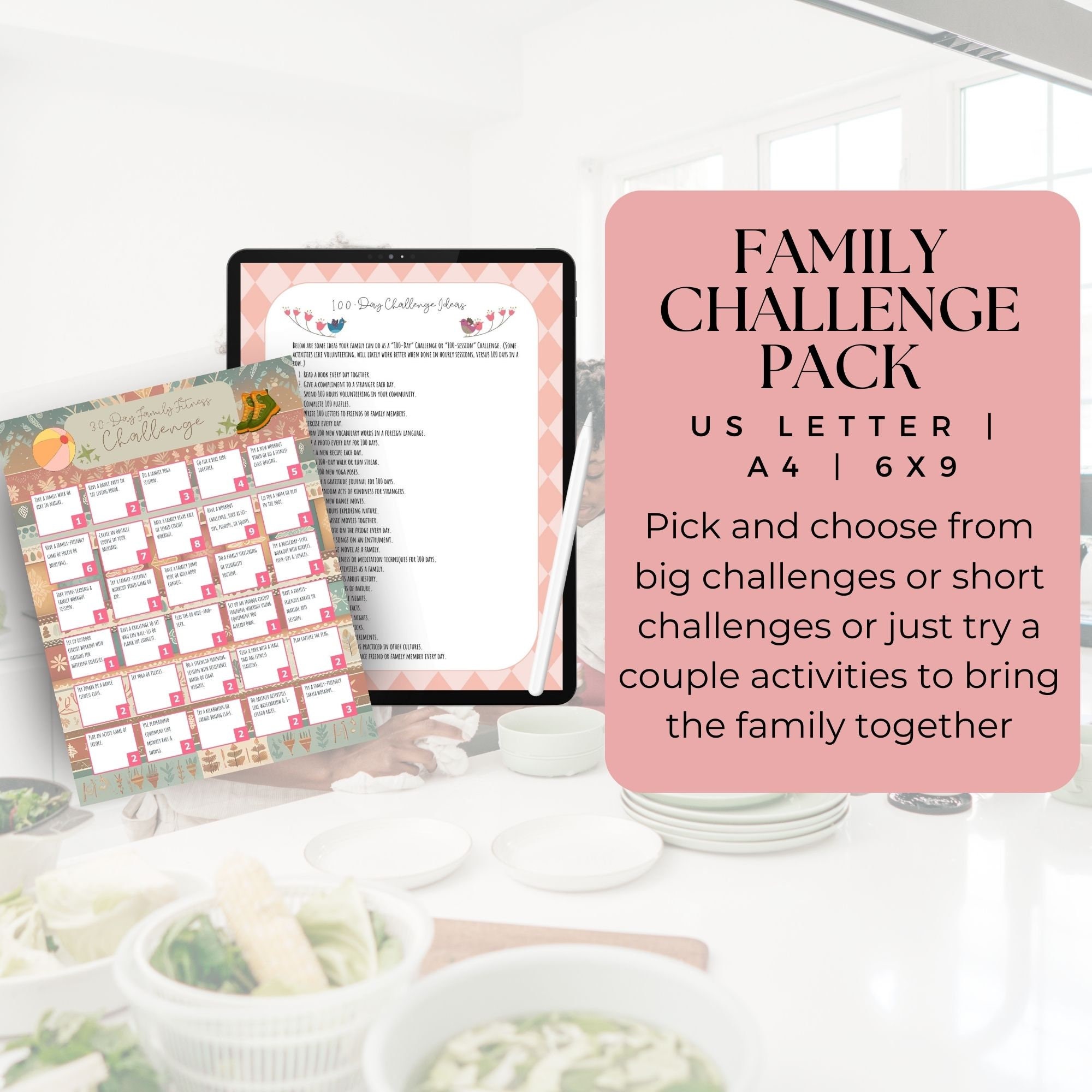 Printable Family Challenge Activities Scavenger Hunt Recipe Challenge ...