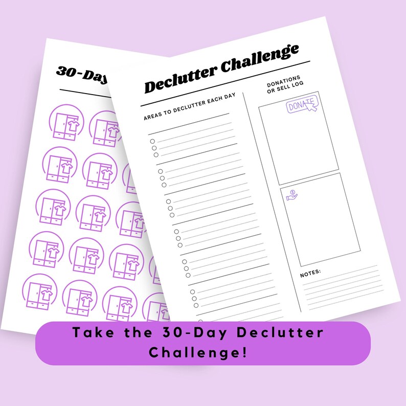 Printable 30-day Declutter Challenge | Declutter List | Donations and ...