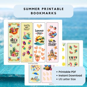 Summer Bookmarks - Printable Bookmarks for Summer Reading, Summer ...