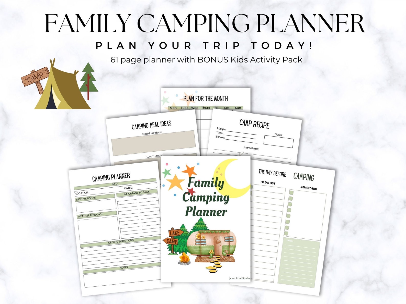 Printable Family Camping Planner: Kids Activities, Games, Packing List ...