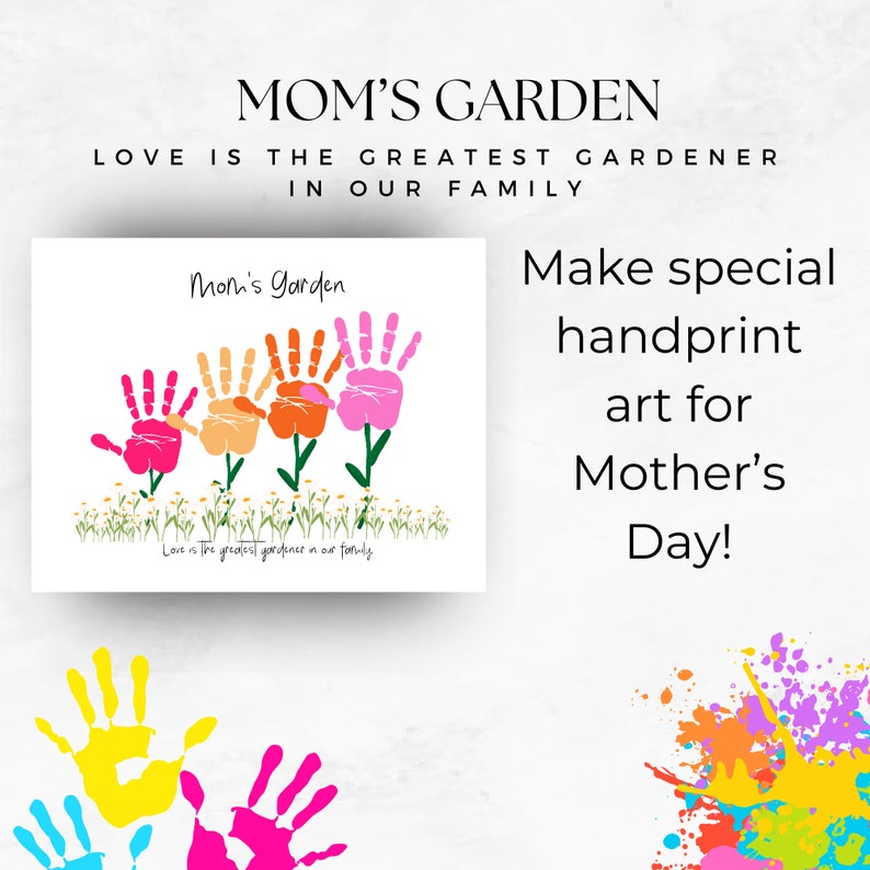 Handprint Art: Mother's Day Keepsake Gift, Printable Kids Craft ...