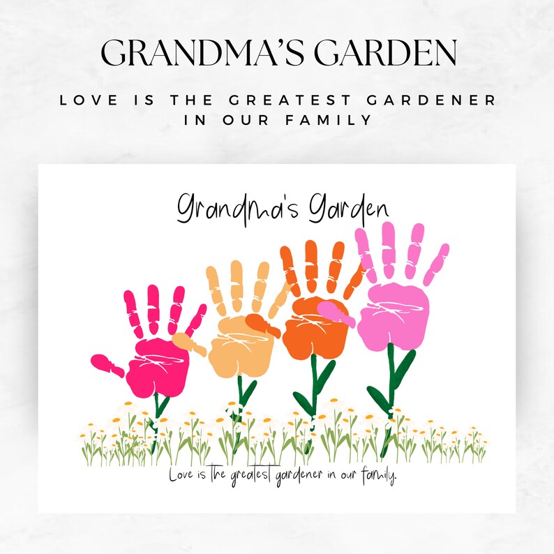 Grandma's Gift Children’s Handprint Art, DIY Grandma's Keepsake Kid’s ...