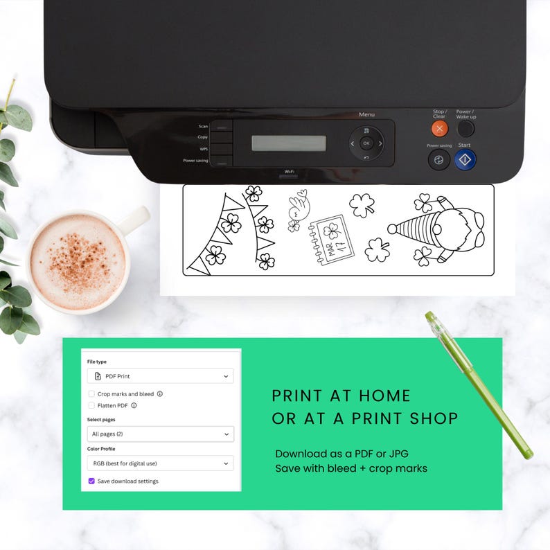 Printable Coloring Bookmarks St. Patrick's Day- Cute, Print, Color ...