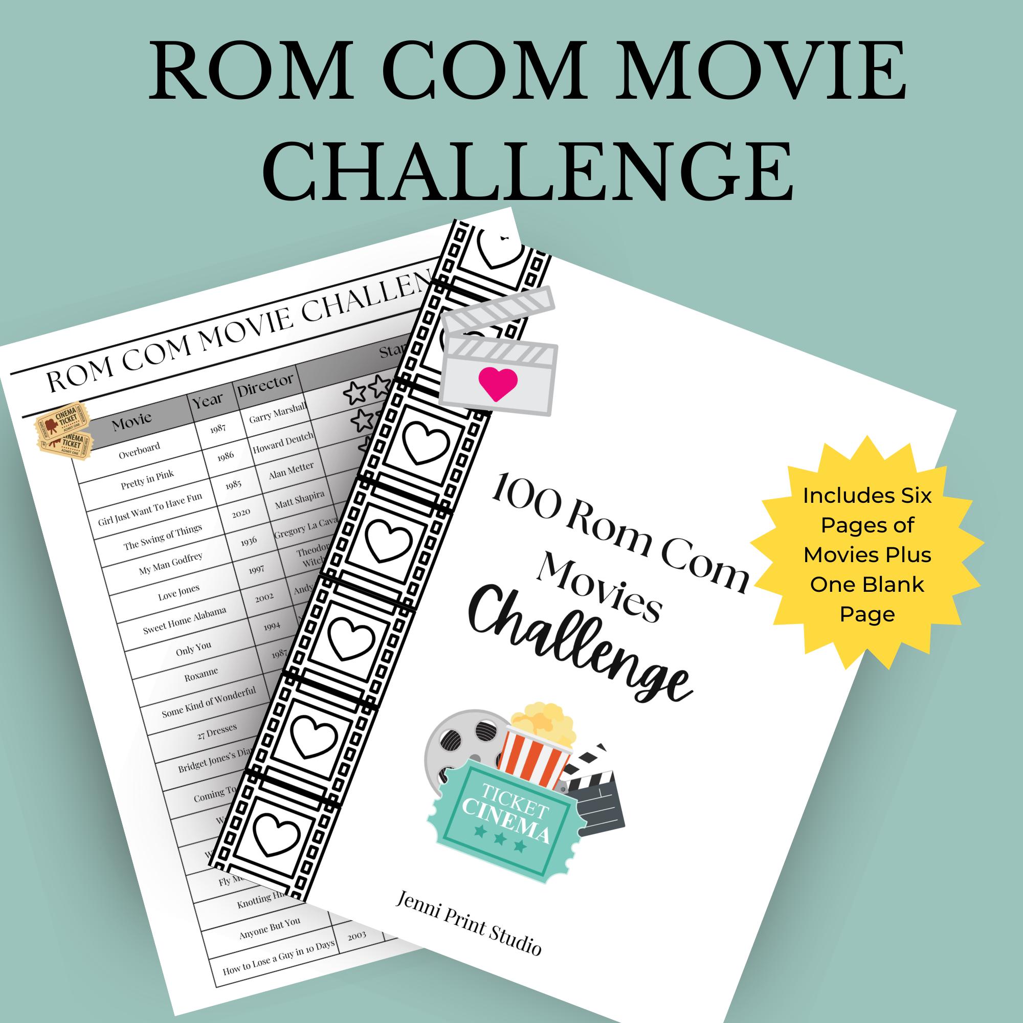 Printable Rom-com Movie Challenge, Romantic Comedies to Track & Rate ...