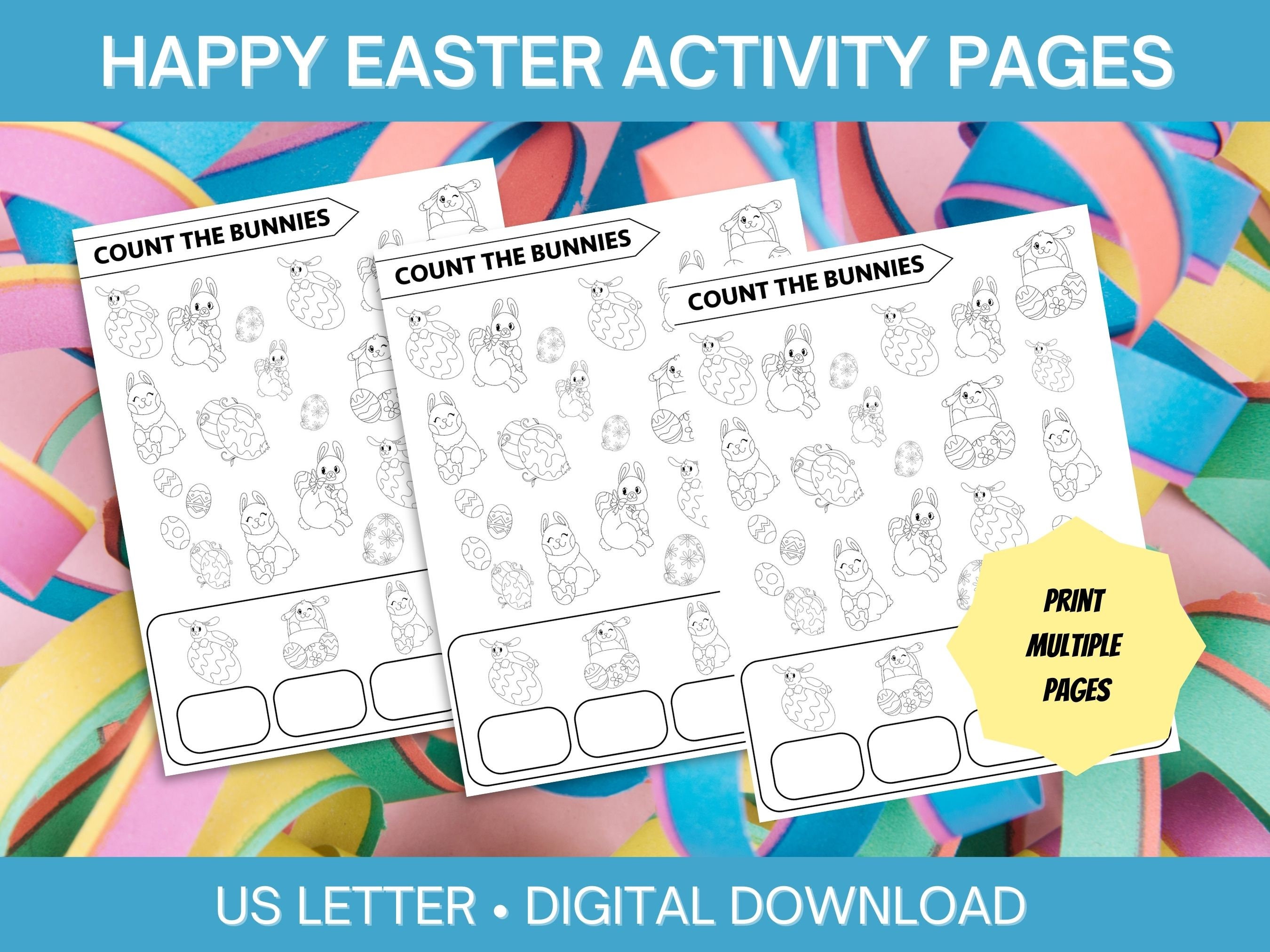 Happy Easter Printable Activity Pages With Kids Coloring Activities ...