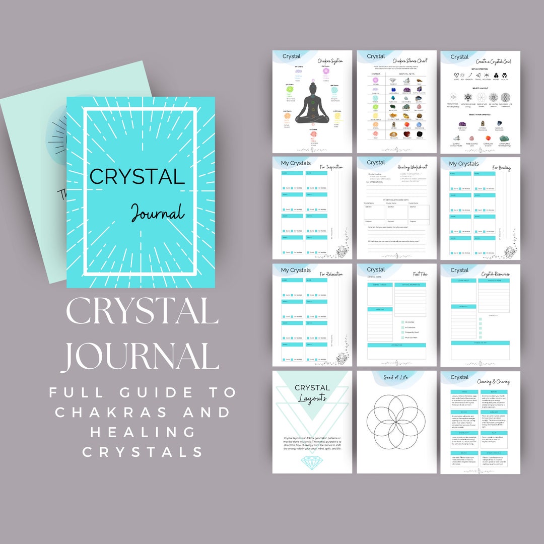 Printable Crystal Journal + Chakra Guide With Grids, Worksheets ...
