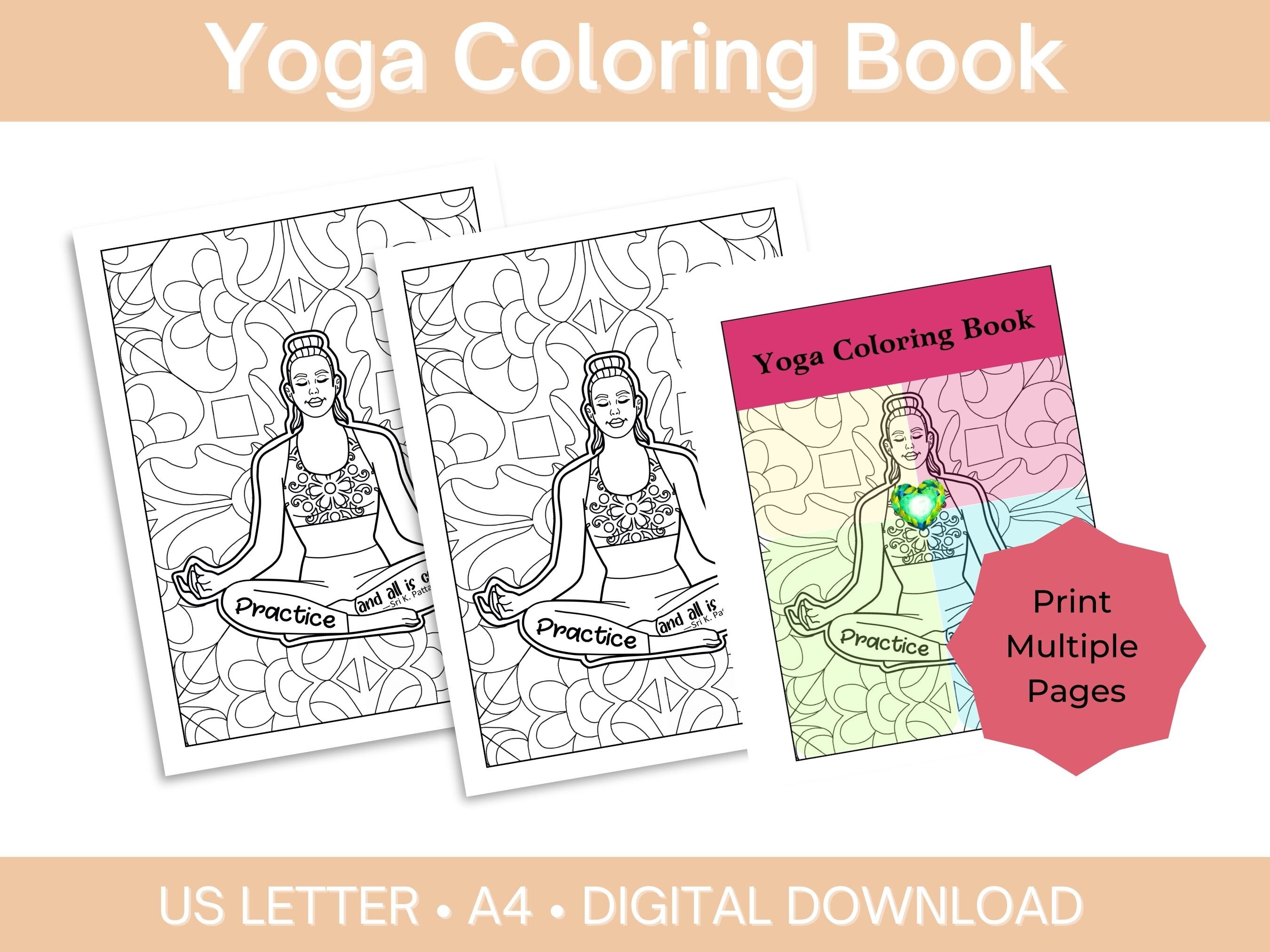 Printable Yoga Coloring Book With Inspirational Quotes - Etsy