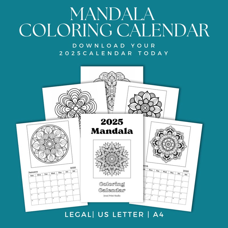 2025 Mandala Calendar - Etsy