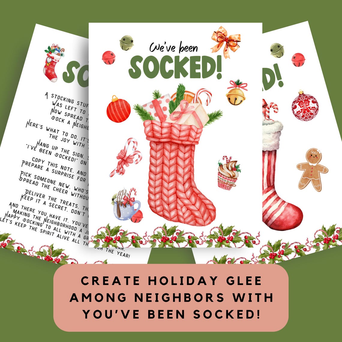 You've Been Socked Secret Holiday Treat Exchange Game for Neighbors ...