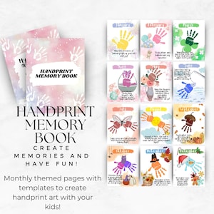 Kids Handprint Memory Book Wall Art Keepsake Acitvity | 12 Months | New ...