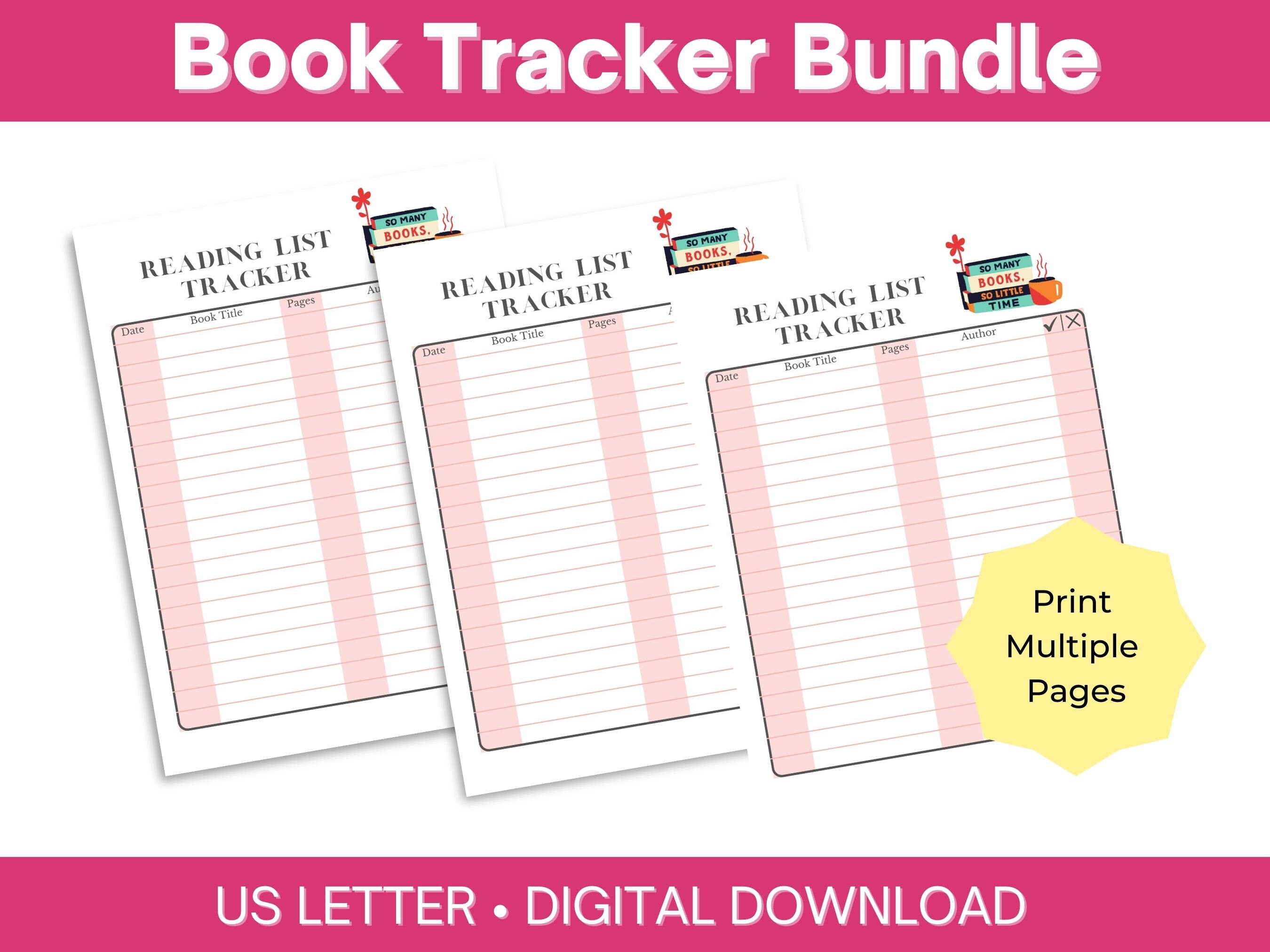 Printable Book Tracker Bundle With Bonus Travel Themed Bookmarks - Etsy