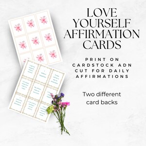 Printable Self-love Affirmation Cards: Floral Positive Affirmations ...