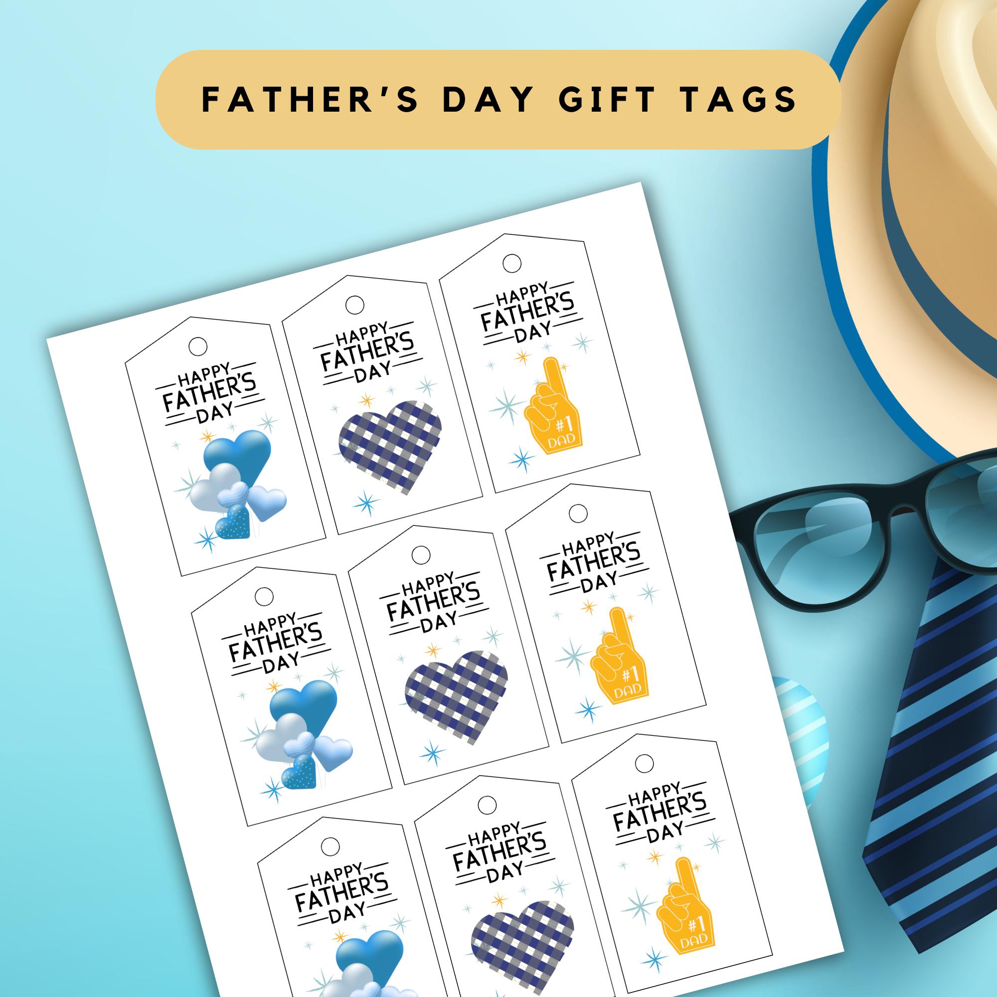 Father's Day Gift Tags - Cute, Number One Dad, Happy Father's Day Gift ...