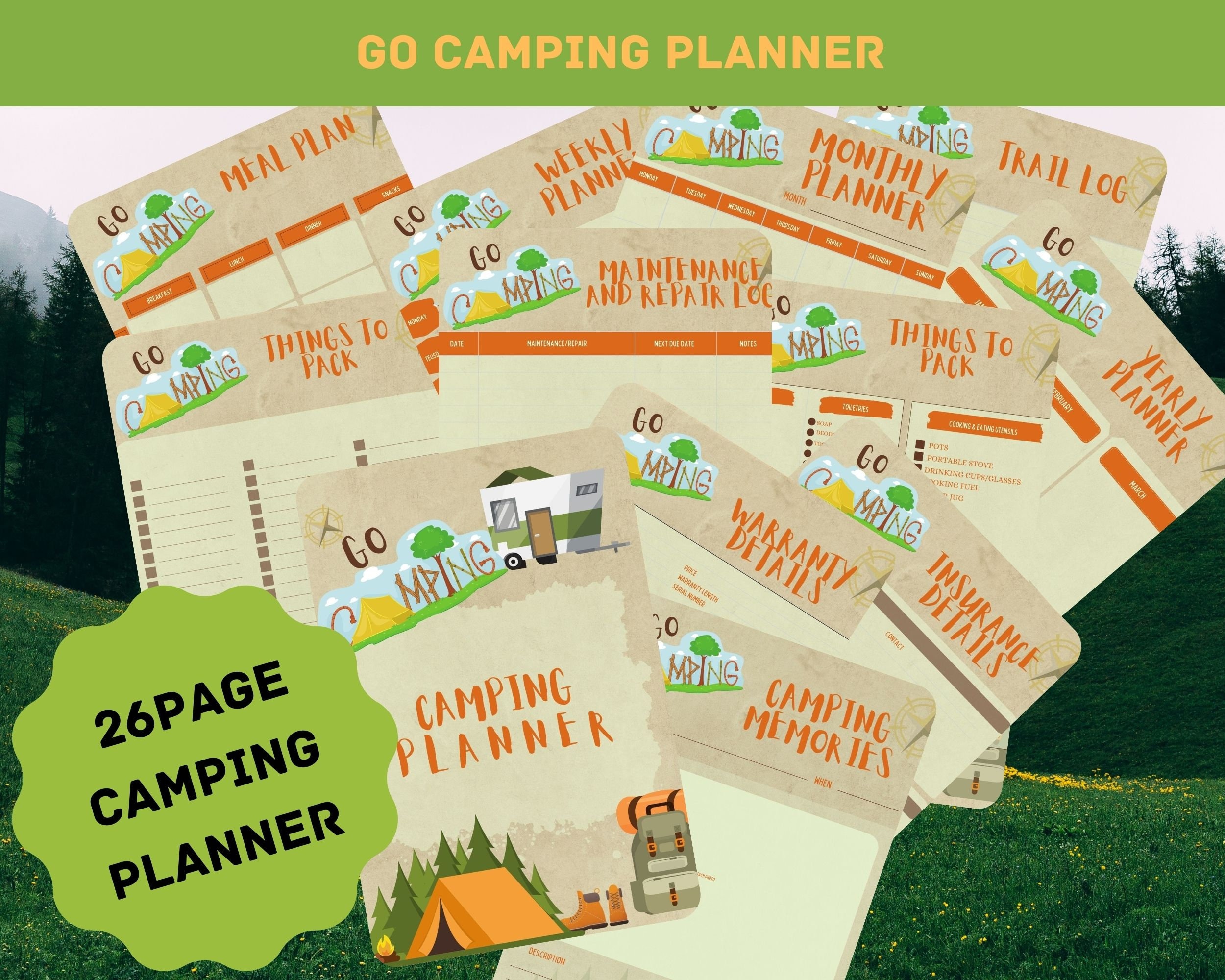 Camping Planner and Journal 26 Pages PDF Digital Download - Etsy