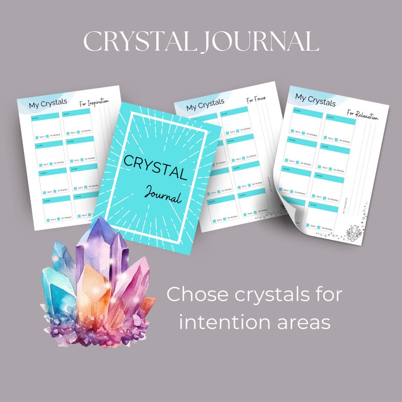 Printable Crystal Journal + Chakra Guide With Grids, Worksheets ...