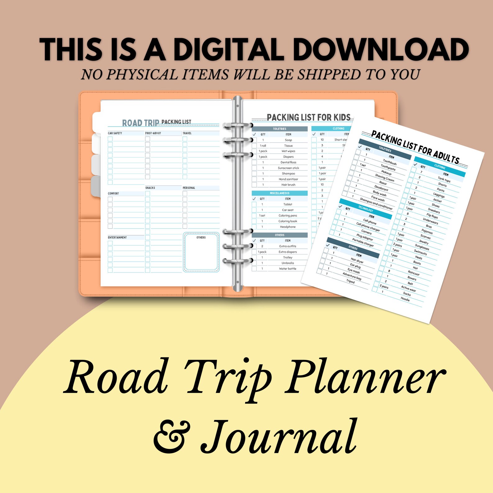 Printable Road Trip Planner: Kids Activities & Travel Journal (PDF ...
