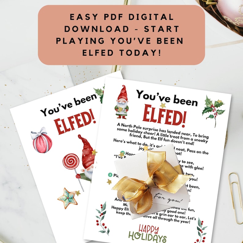 You've Been Elfed Game: Holiday Treat Exchange for Coworkers (digital ...