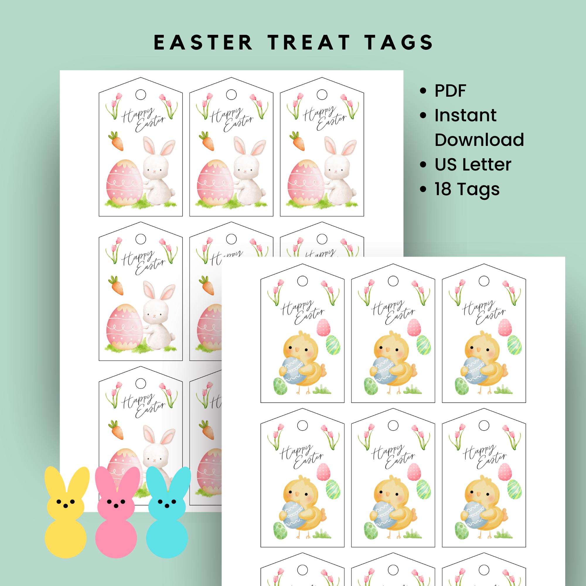Easter Treat Tags, Printable Gift Tags, Easter Basket Tag, Easter Party ...