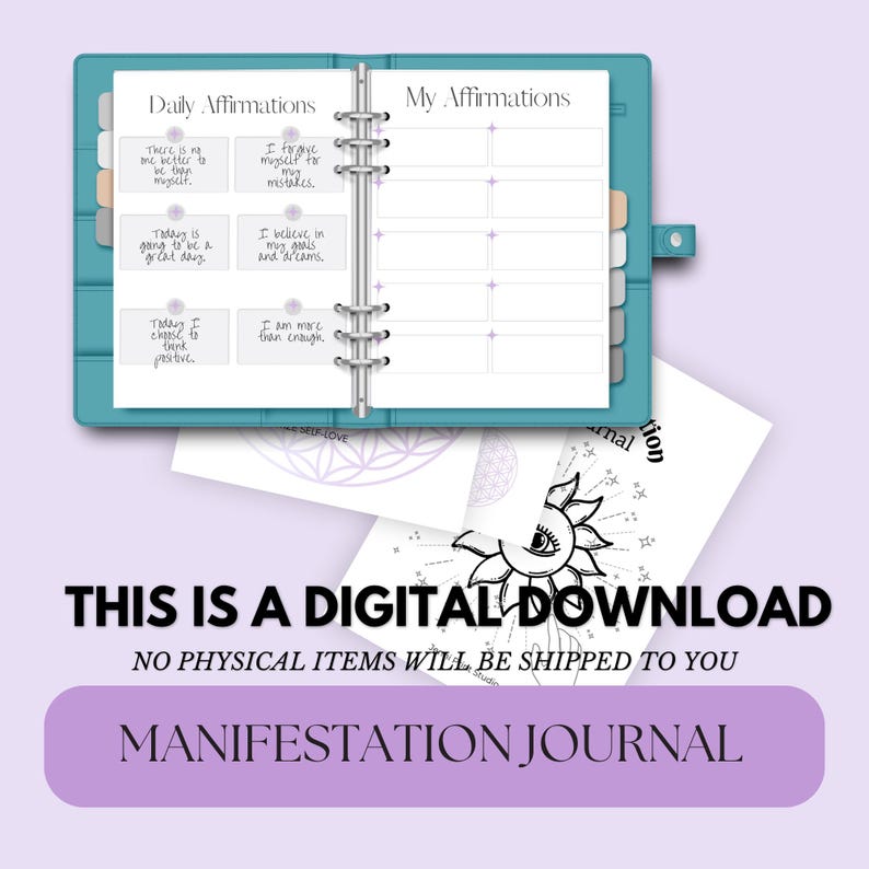 Manifestation Journal: Printable Workbook for Law of Attraction ...