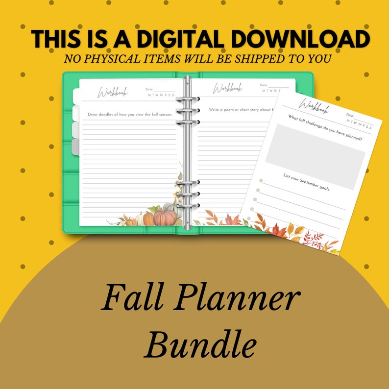 Printable Fall Planner Bundle: Journal & Workbook (PDF) - Etsy