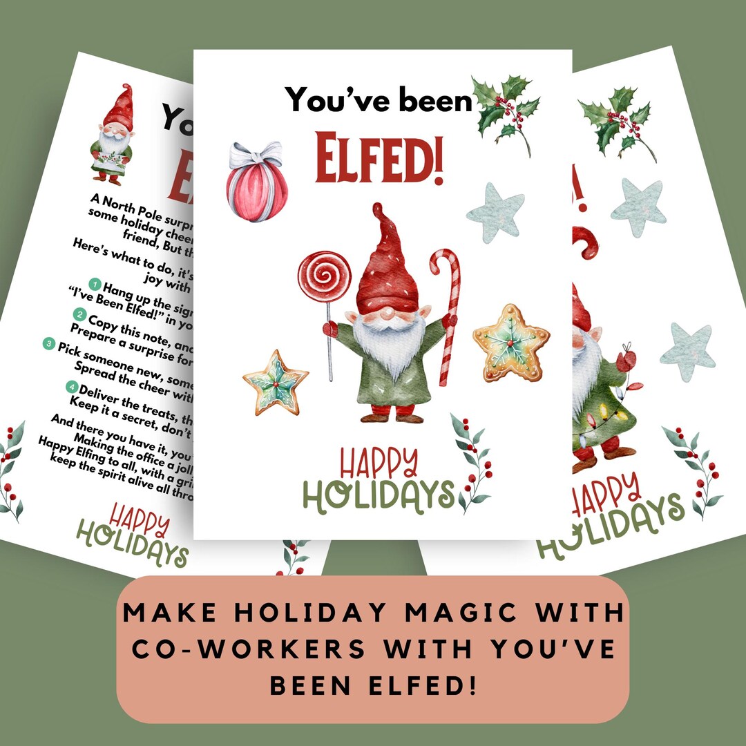 You've Been Elfed Game: Holiday Secret Treat Exchange for Coworkers ...