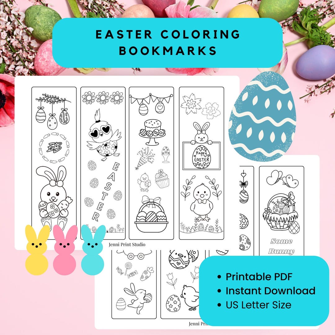 Printable Easter Coloring Bookmarks Activity for Kids, Cute Coloring ...