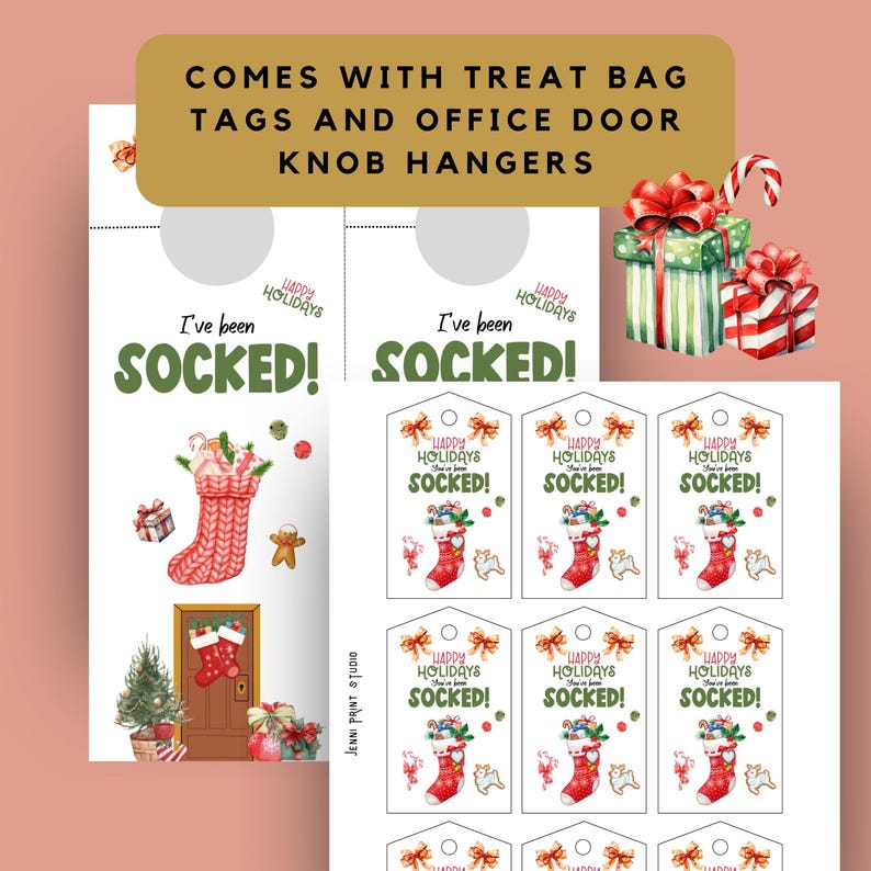 You've Been Socked Coworker Holiday Treat Exchange Game for Secret ...