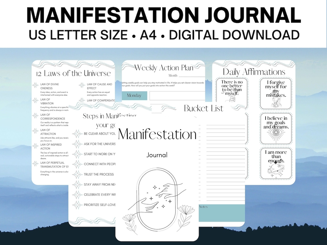 Manifestation Journal, Coloring Manifestation Guide With Prompts ...