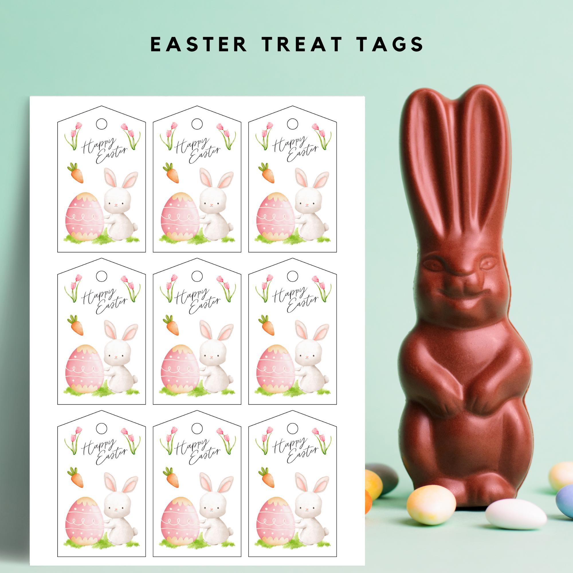 Easter Treat Tags, Printable Gift Tags, Easter Basket Tag, Easter Party ...