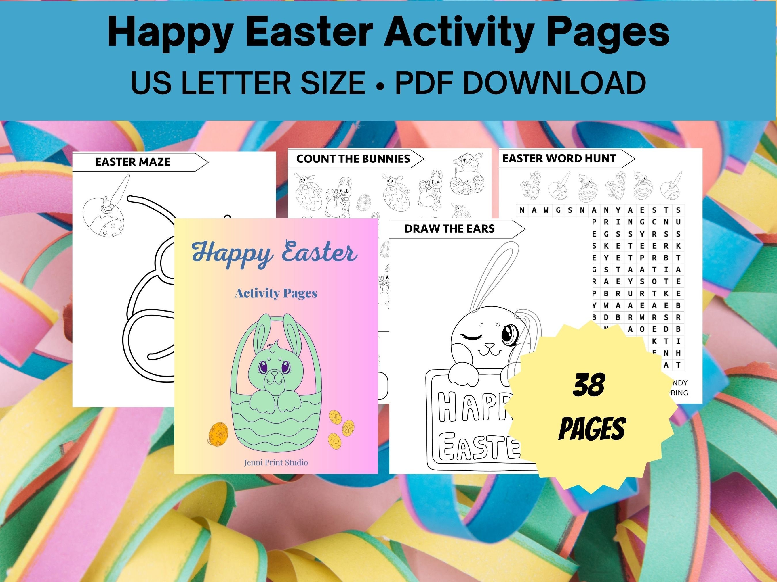 Happy Easter Printable Activity Pages With Kids Coloring Activities ...
