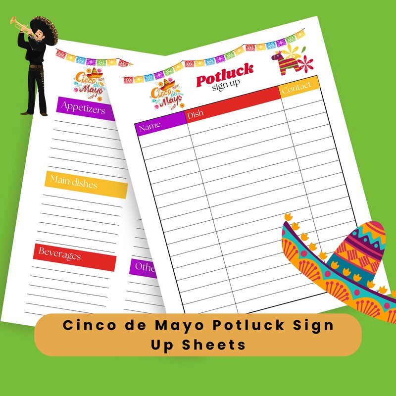 Mexican Potluck Sign up Sheet - Etsy
