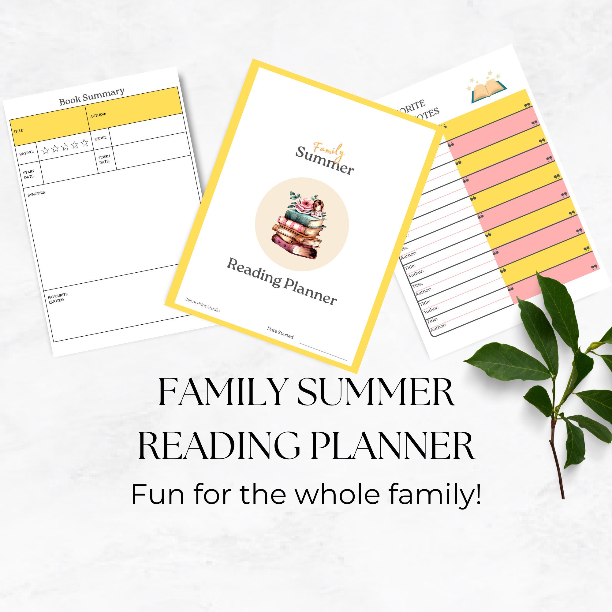 Printable Family Summer Reading Planner Book Tracker, Reading Challenge ...