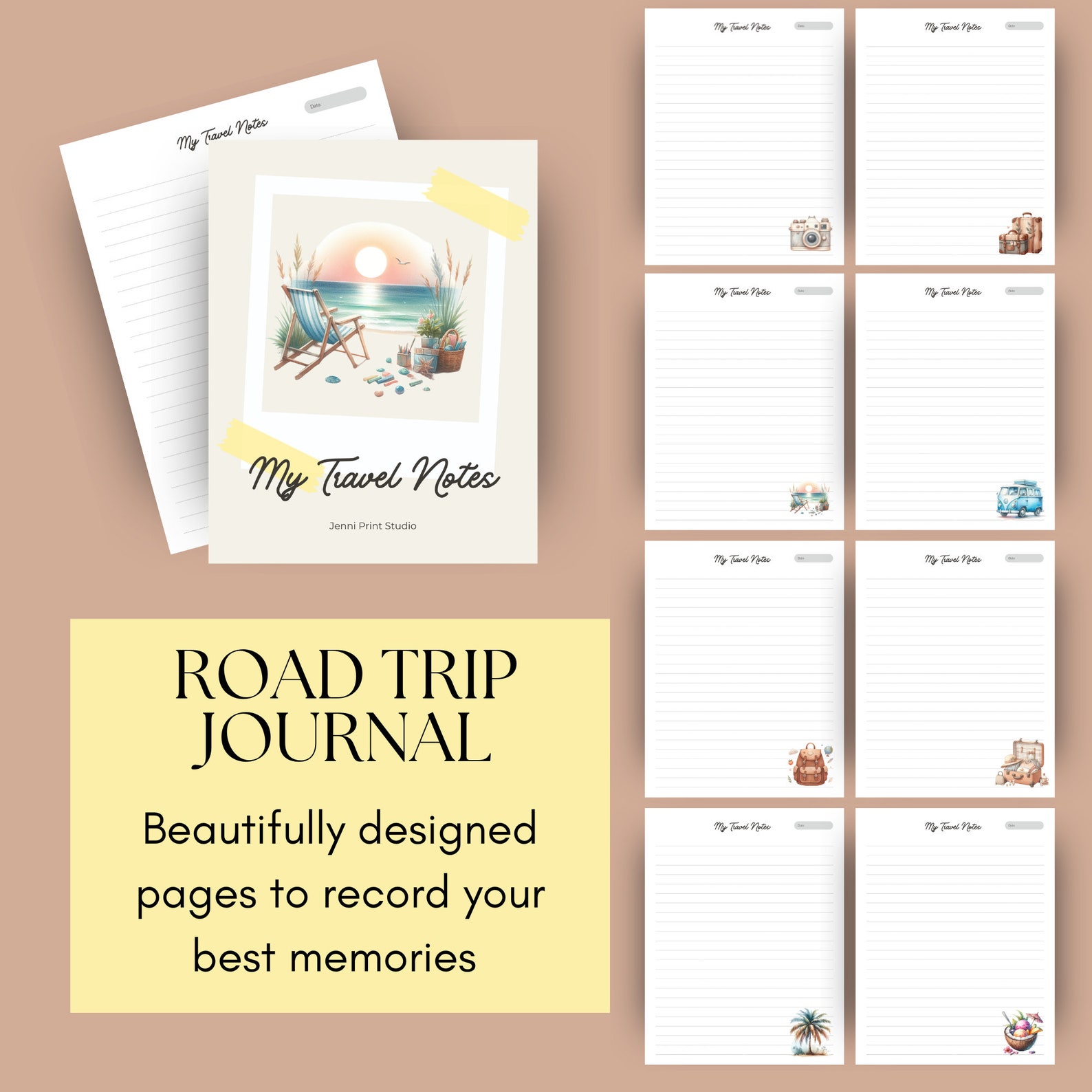 Printable Road Trip Planner: Kids Activities & Travel Journal (PDF ...